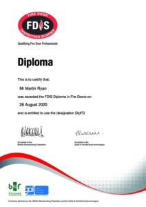 FDIS Certificate – MGR Fire and Facilities Consultants Ltd