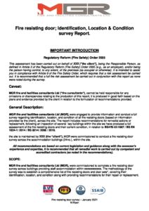 Fire door survey – example written report – MGR Fire and Facilities ...